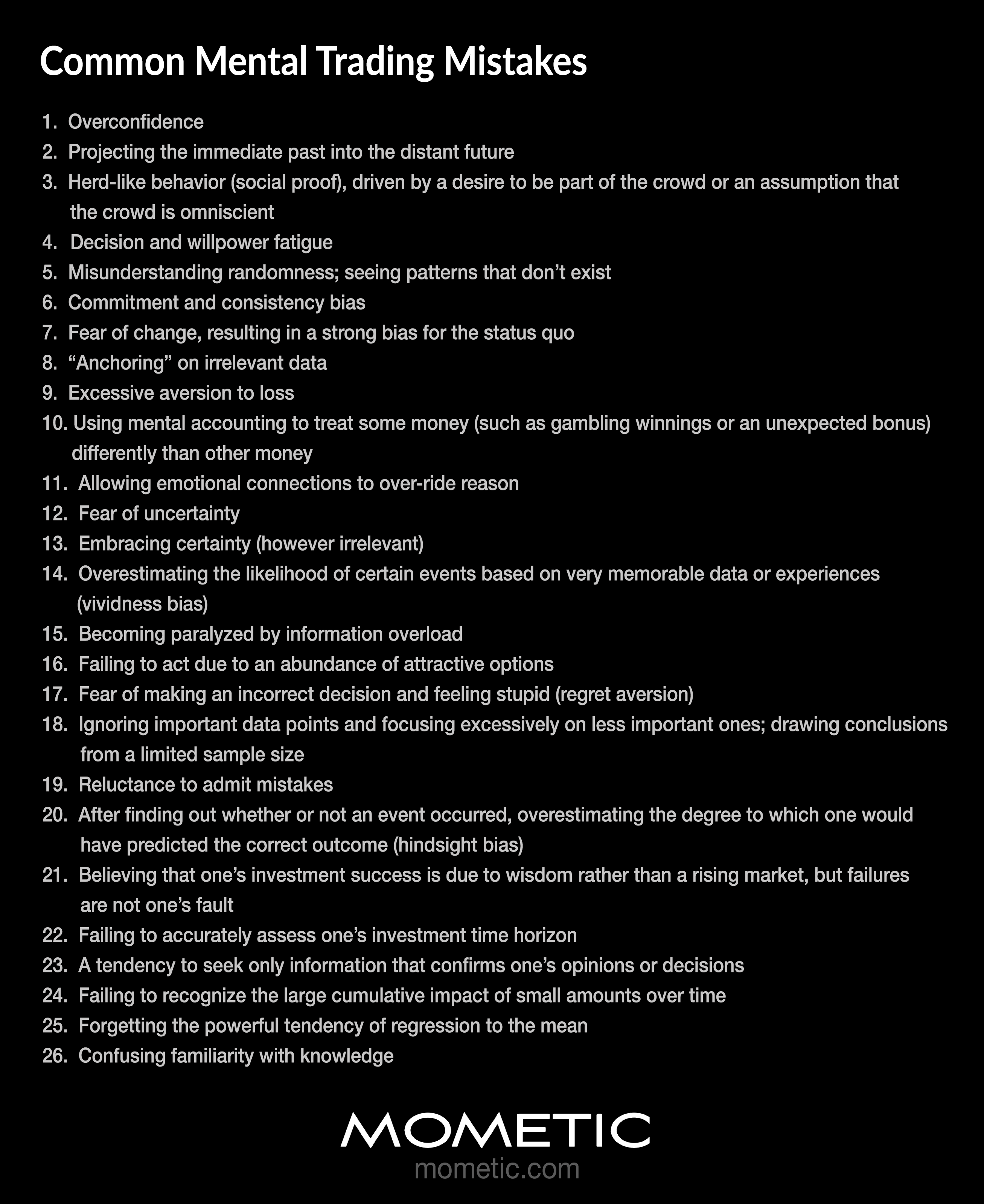 Common Mental Trading Mistakes Common Mental Trading Mistakes
